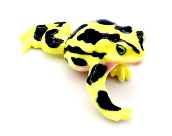 Miniature Ceramic Frog Toad Mini Baby Animal Cute Little Green Yellow ...