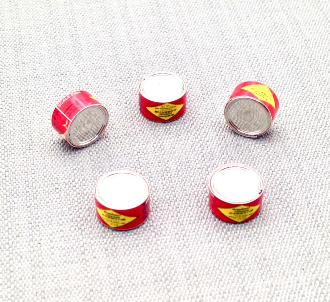 5 Miniature Sardines Cans Plastic Canned Tiny Food Sardine Fish Small ...