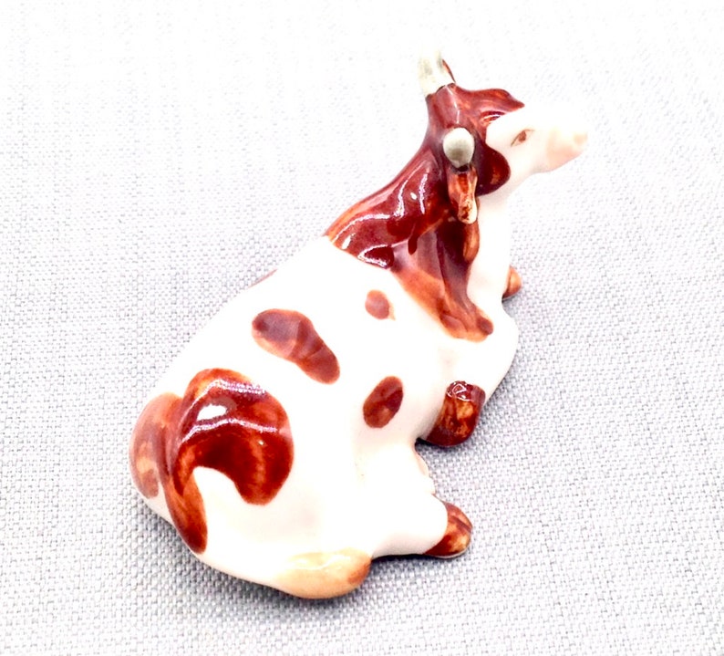 Miniature Ceramic Farm Cow Bull Animal Cute Little Tiny Small - Etsy
