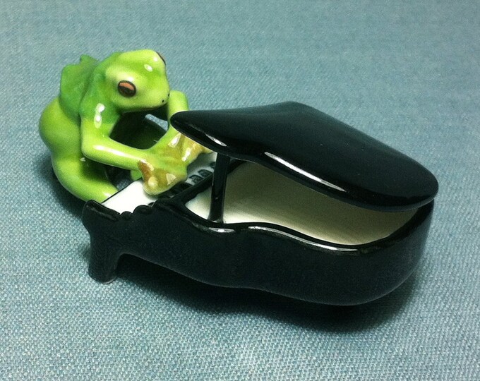 Miniature Ceramic Funny Frog Music Piano Animal Reptile Cute | Etsy