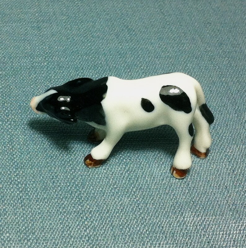 Miniature Ceramic Calf Baby Cow Animal Cute Little Tiny Small - Etsy