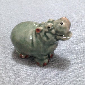 Miniature Ceramic Hippo Hippopotamus Animal Cute Little Tiny - Etsy