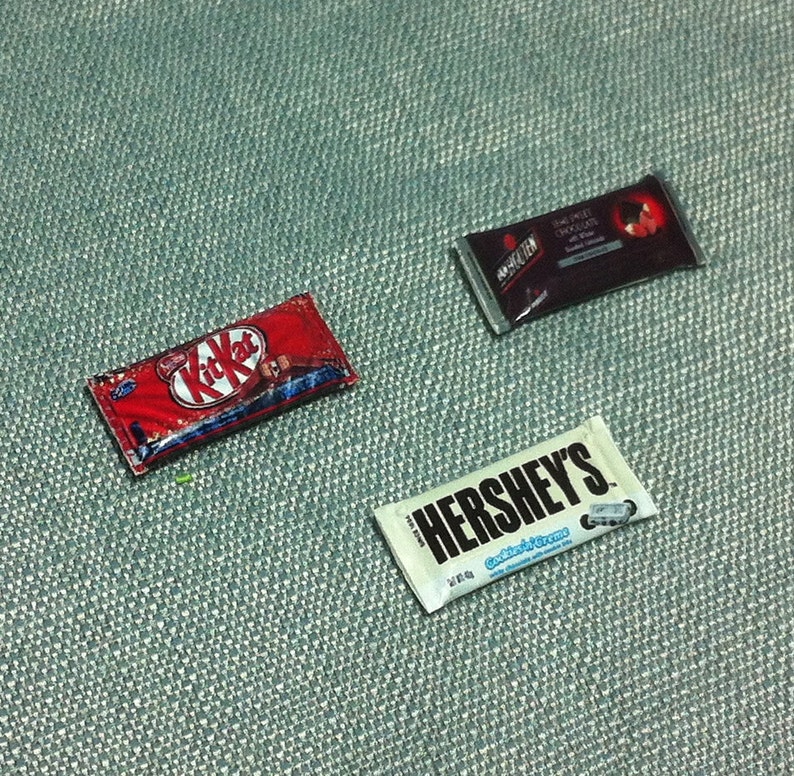 3 Chocolate Bars Pack Packet Miniature Rubber Food Supply | Etsy
