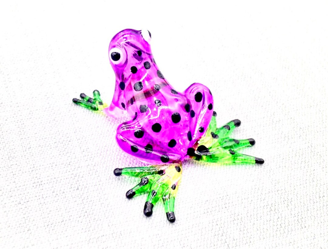 Frog Miniature Hand Blown Glass Funny Toad Reptile Animal - Etsy