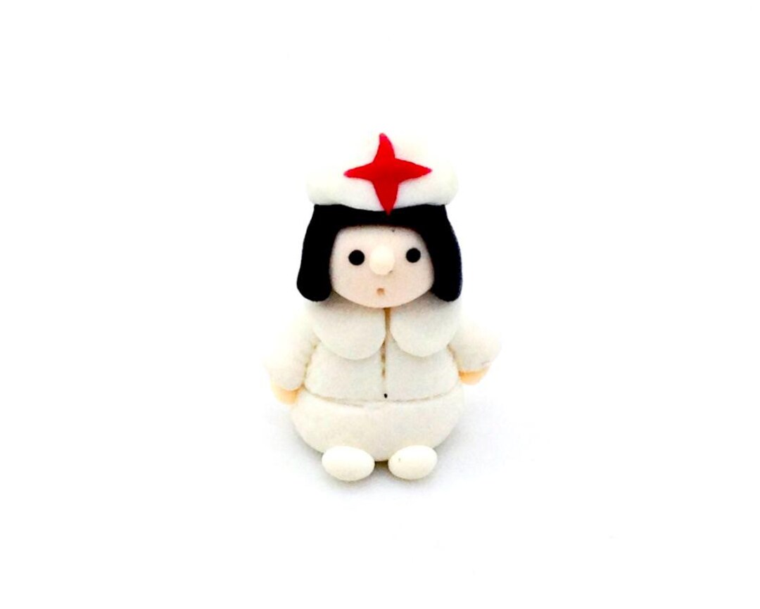 Miniature Hospital Nurse Clay Polymer Dollhouse Tiny Figurine Hand Made ...