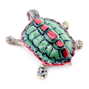 Miniature Ceramic Exotic Turtle Reptile Sea Animal Cute Little Green ...