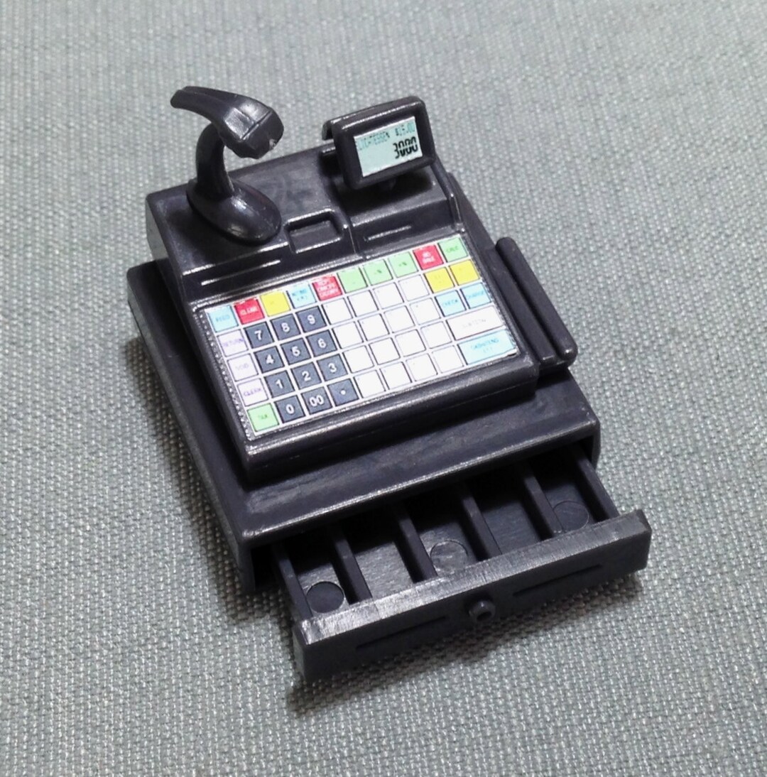 Cash Register Miniature Dollhouse Black Plastic Accessory Shop ...