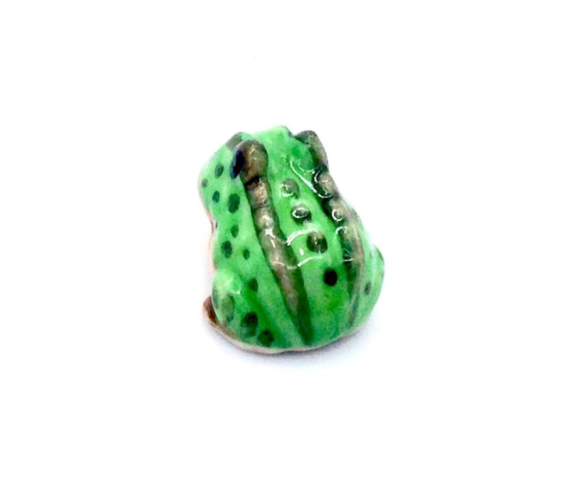 Miniature Ceramic Frog Toad Mini Baby Reptile Animal Little Green ...
