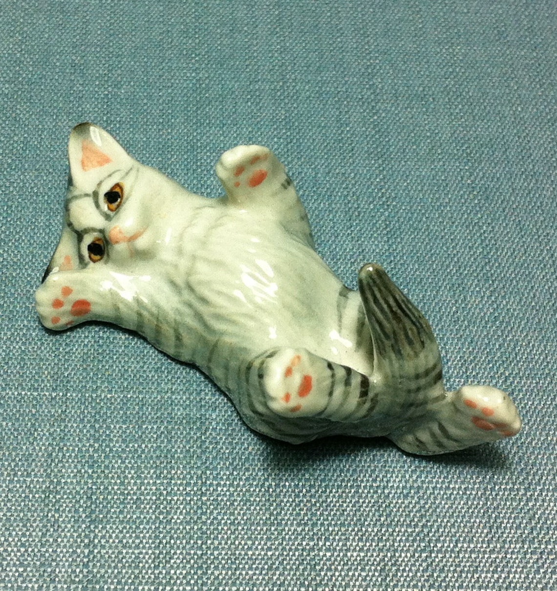 Miniature Ceramic Cat Kitty Kitten Pet Animal Cute Little Tiny - Etsy