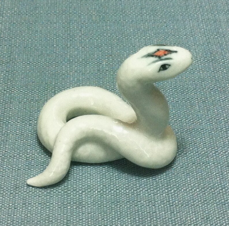 Miniature Ceramic Snake Reptile Cobra Mini Animal Cute Little - Etsy
