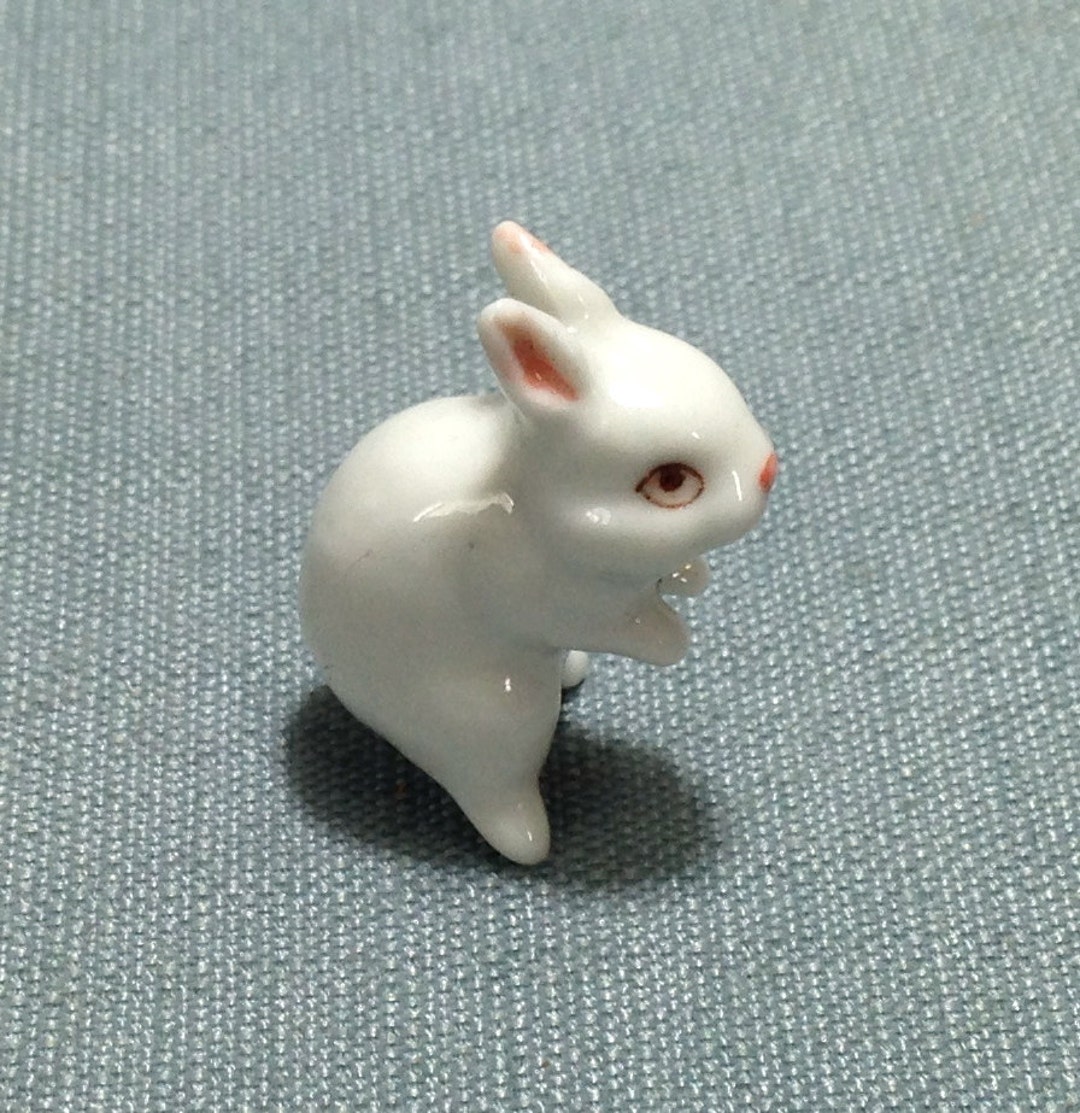 Miniature Ceramic Rabbit Standing Bunny Mini Baby Animal Cute Little ...