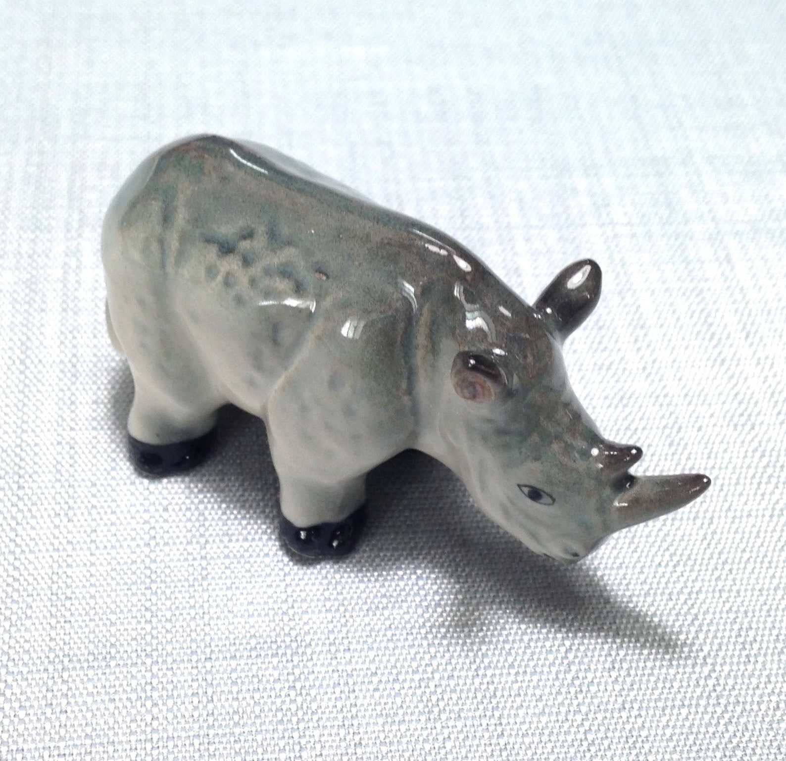 Miniature Ceramic Rhinoceros Rhino Animal Cute Little Tiny | Etsy