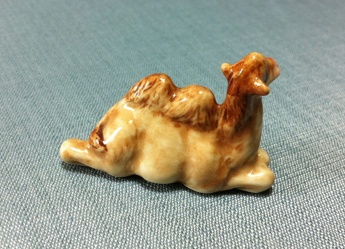 Miniature Ceramic Desert Camel Sitting Animal Cute Little Tiny - Etsy
