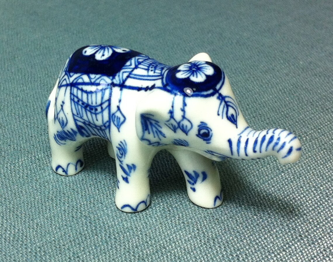 Miniature Ceramic White Royal Elephant Animal Funny Cute - Etsy
