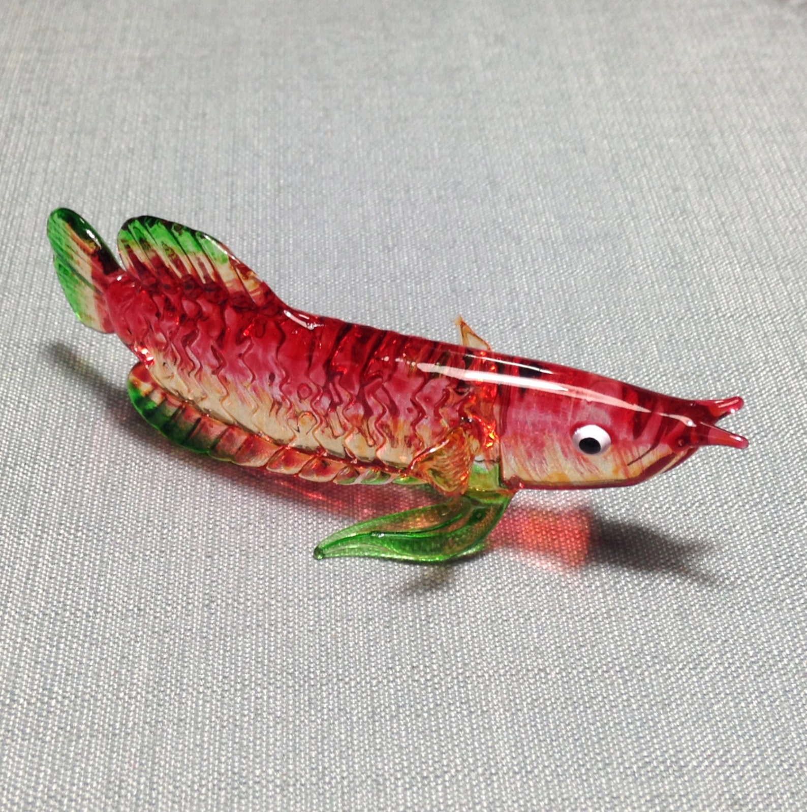 Hand Blown Glass Miniature Exotic Fish Animal Cute Red Yellow - Etsy
