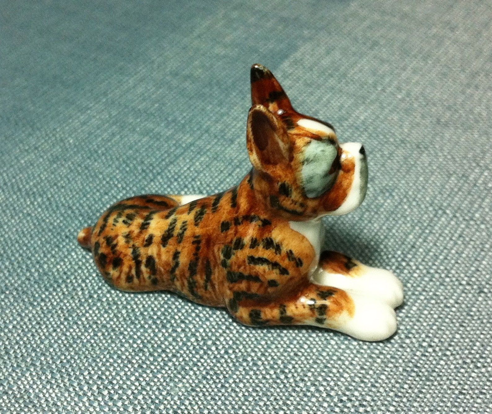 Miniature Ceramic Brindle Boxer Sitting Dog Animal Cute Little | Etsy