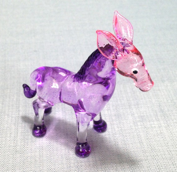 Hand Blown Glass Miniature Donkey Horse Pony Animal | Etsy