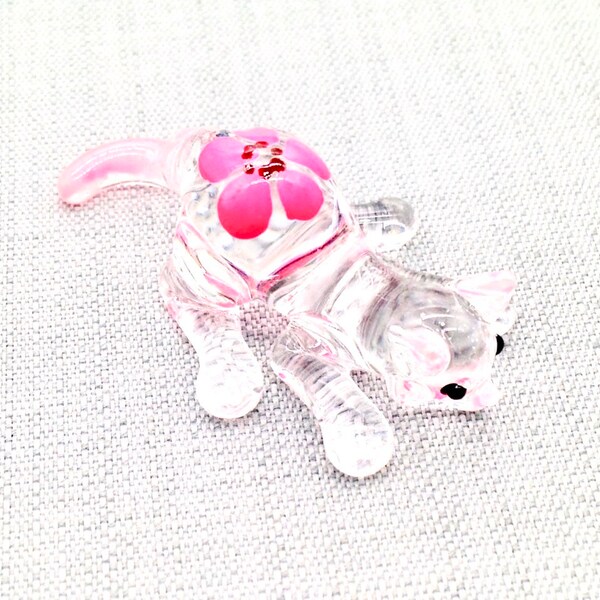 Tiny Glass Blown Cat Figurine - Etsy