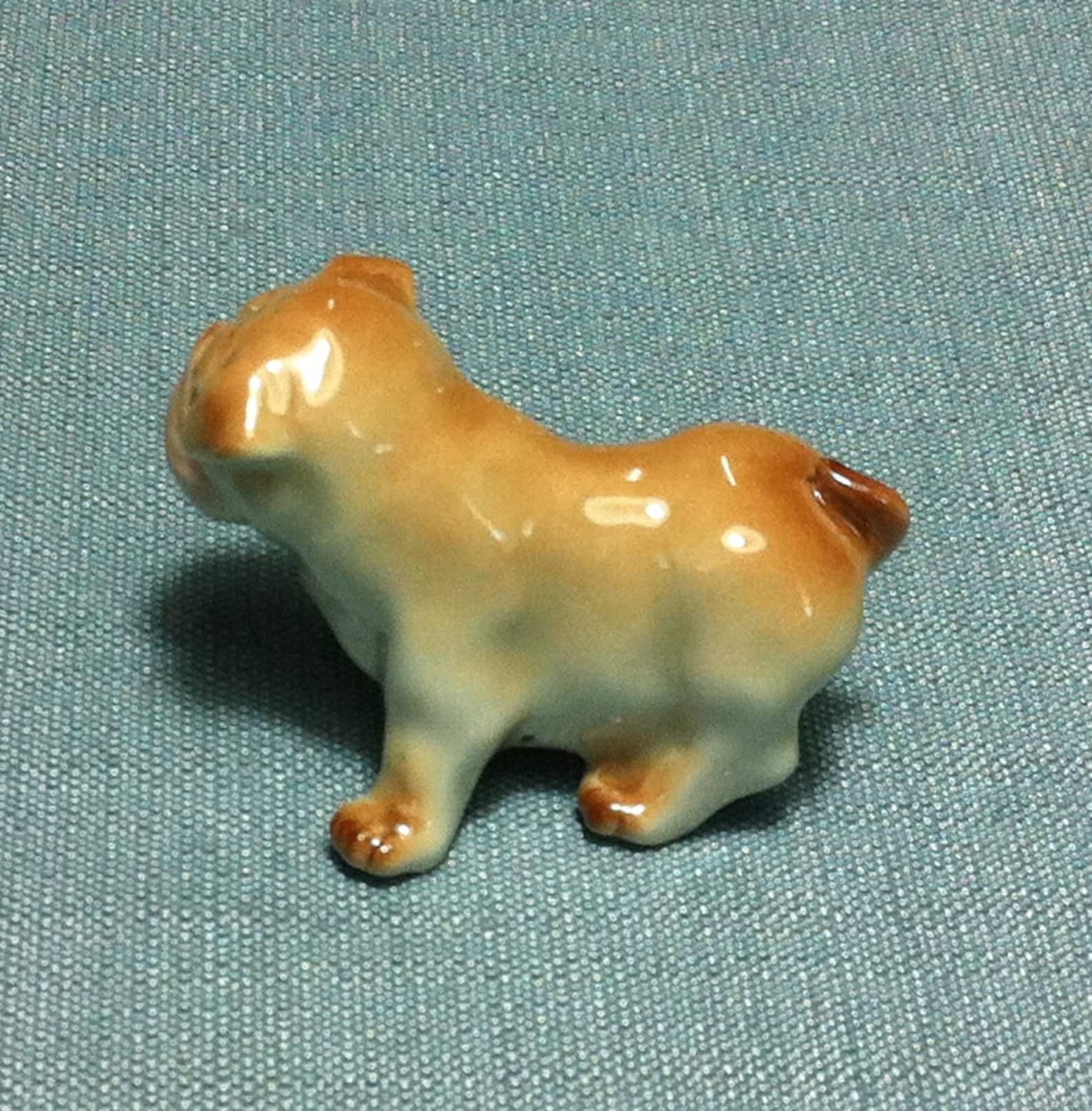 Miniature Ceramic Dog Bulldog Animal Funny Cute Little Tiny | Etsy
