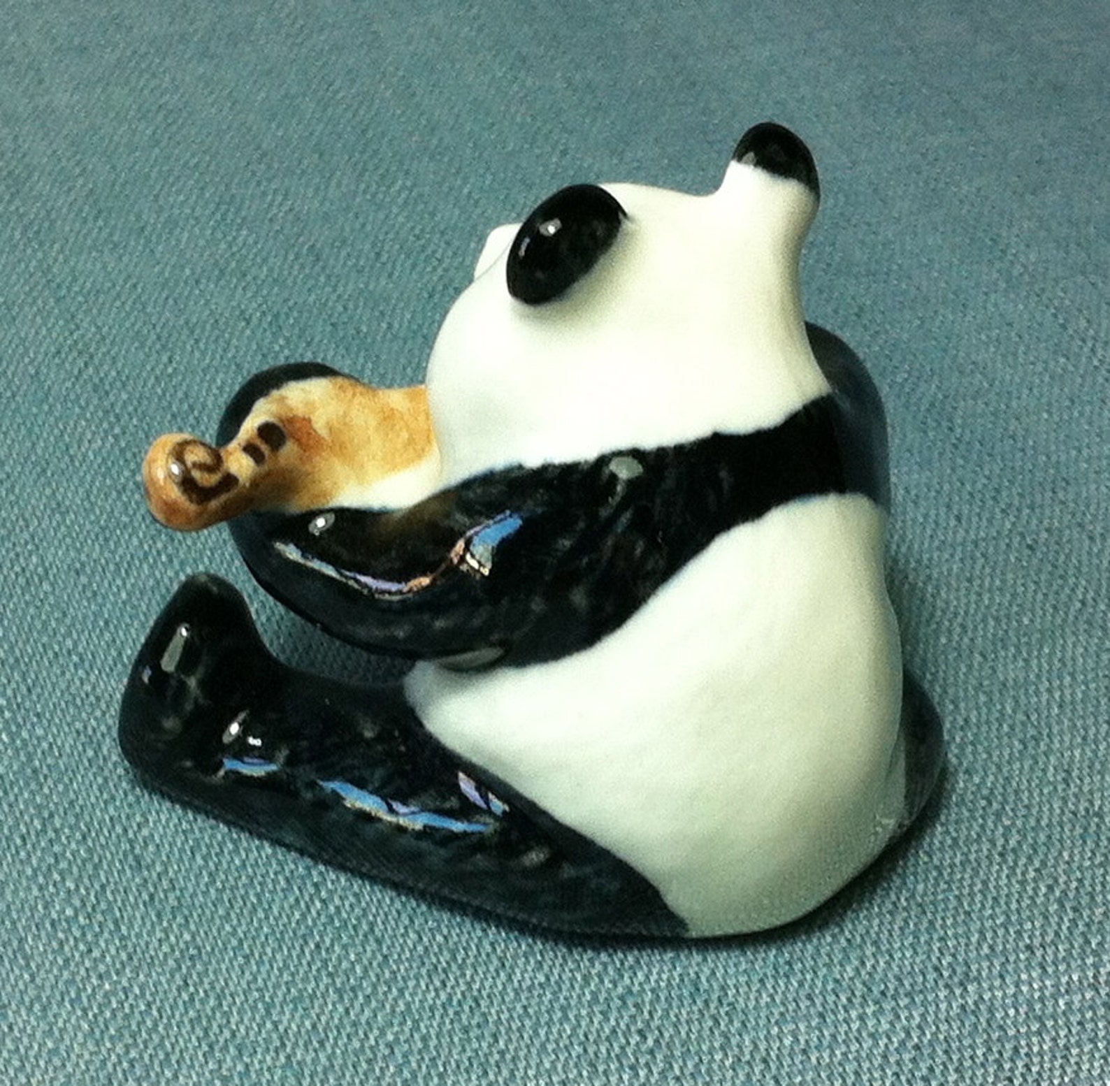 Miniature Ceramic Panda Bear Playing Music Guitar Animal Cute | Etsy