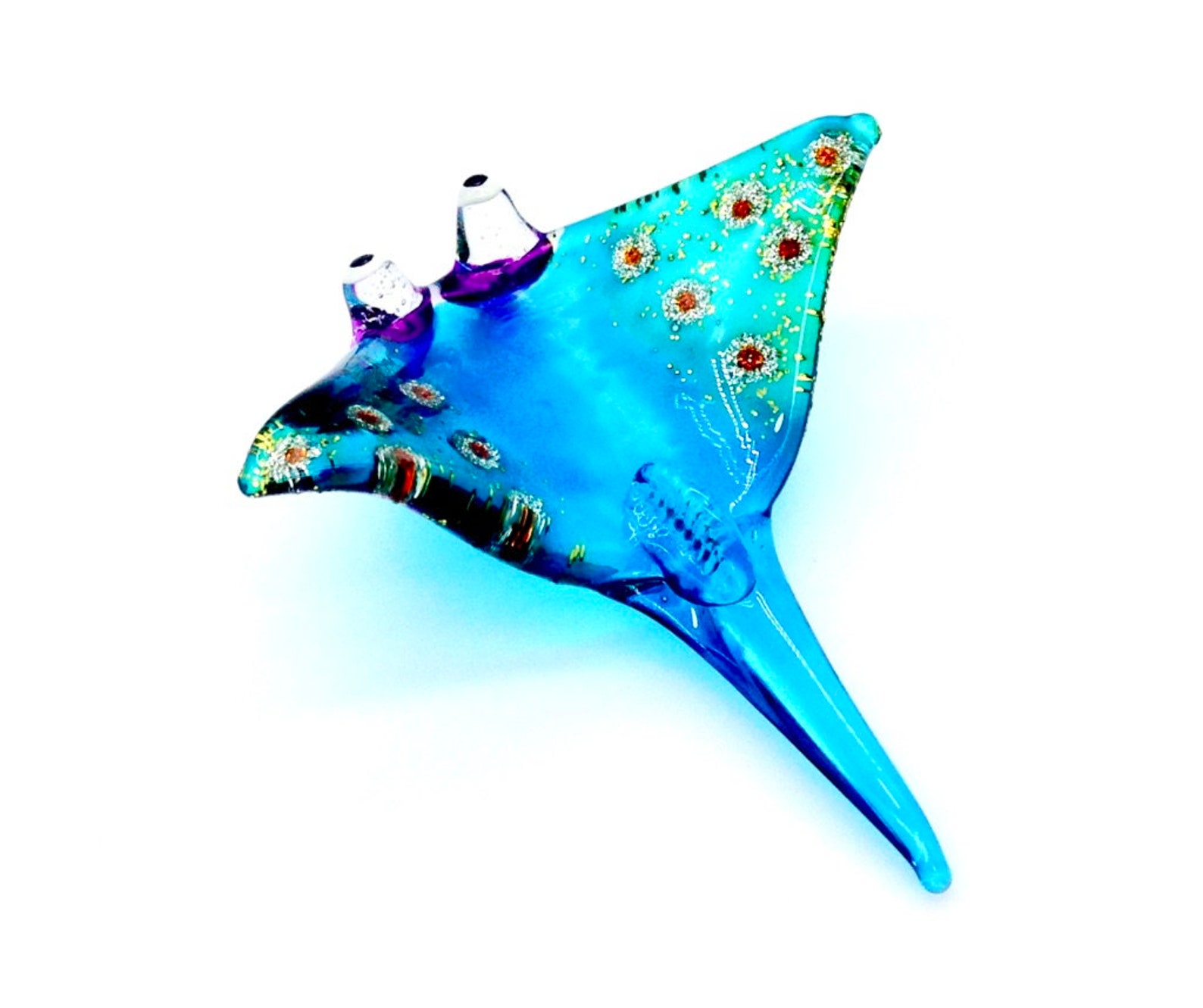 Miniature Hand Blown Glass Manta Ray Fish Sea Baby Animal Cute ...