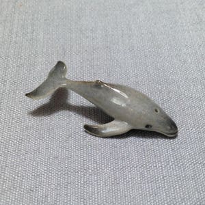 Miniature Ceramic Whale Funny Fish Sea Ocean Animal Cute Little Grey ...
