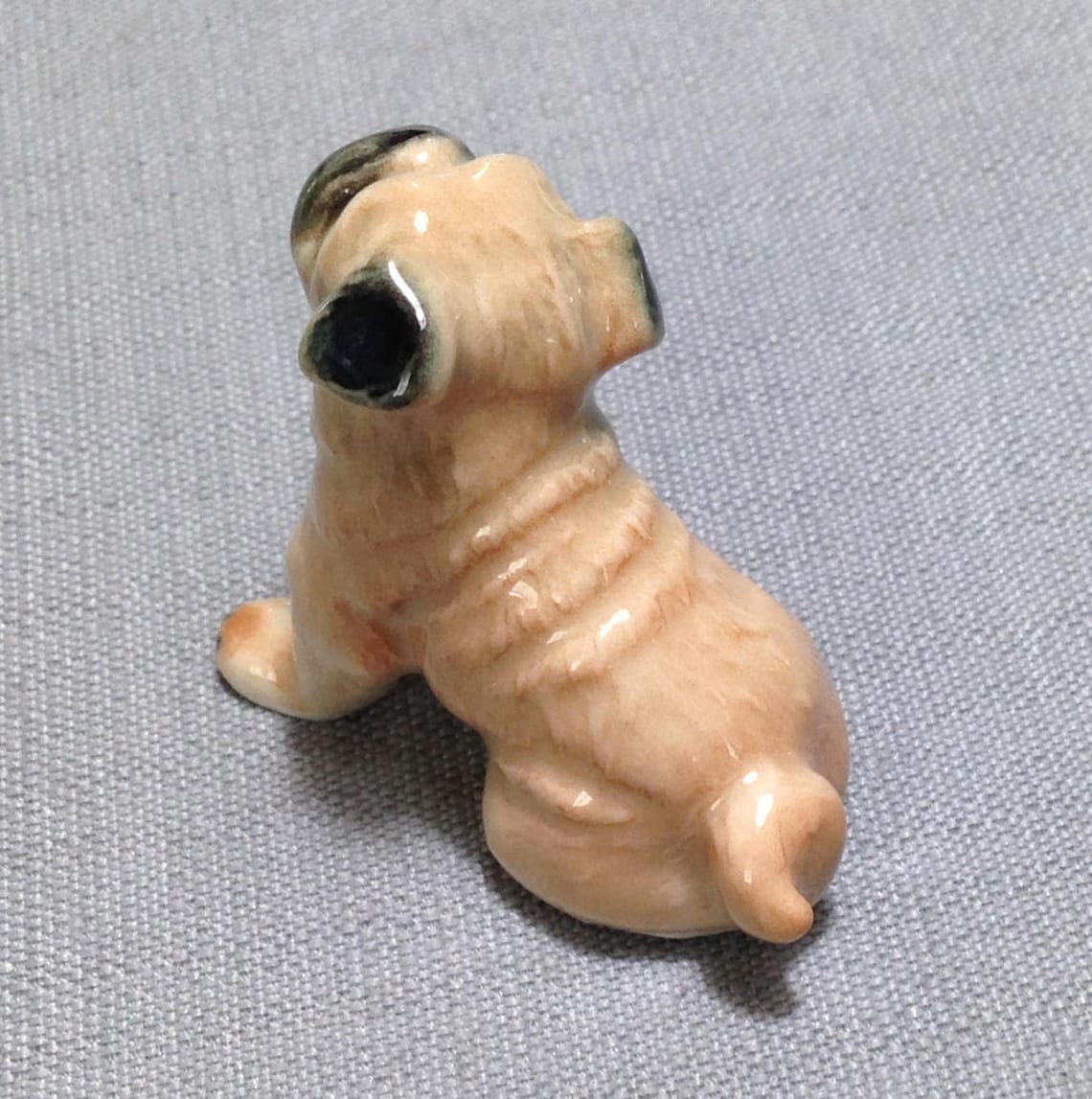 Miniature Ceramic Dog Bulldog Sitting Animal Funny Cute Little - Etsy
