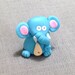 Miniature Funny Elephant Baby Blue Clay Polymer Cute Little Dollhouse ...