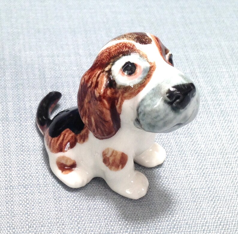 Miniature Ceramic Dog Beagle Puppy Sitting Animal Cute Little - Etsy