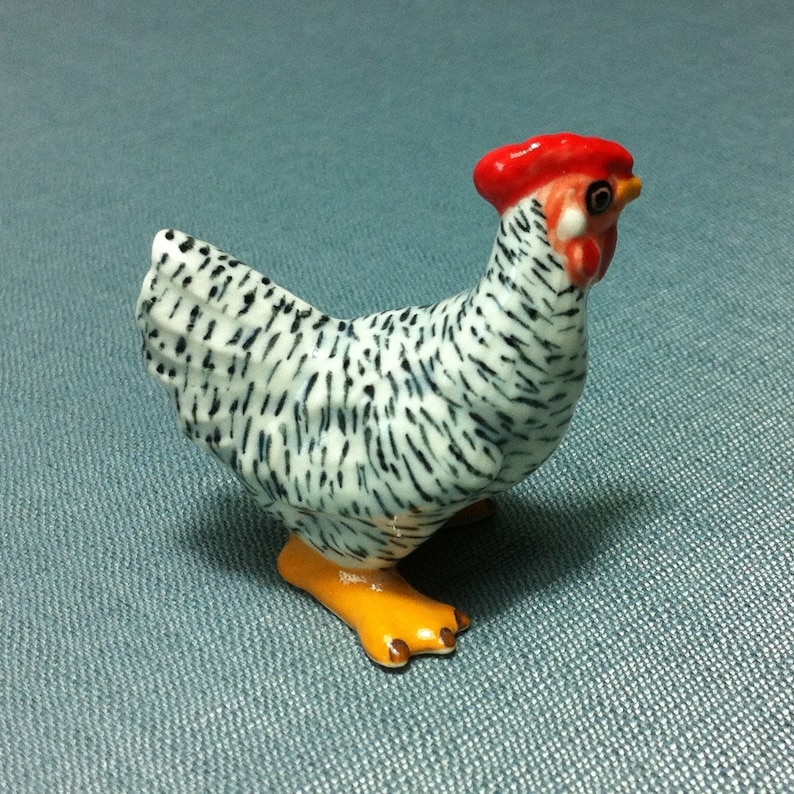 Miniature Ceramic Rooster Hen Chicken Animal Cute Little Tiny | Etsy