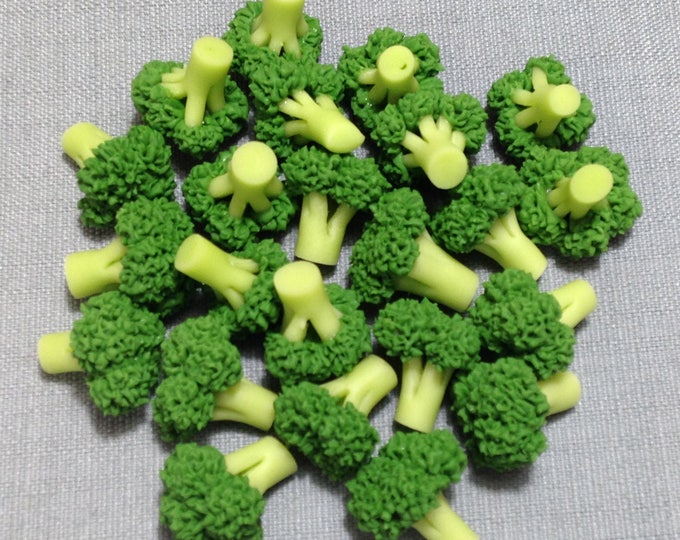 10 Miniature Dollhouse Broccoli Cabbage Clay Polymer Fimo Green ...