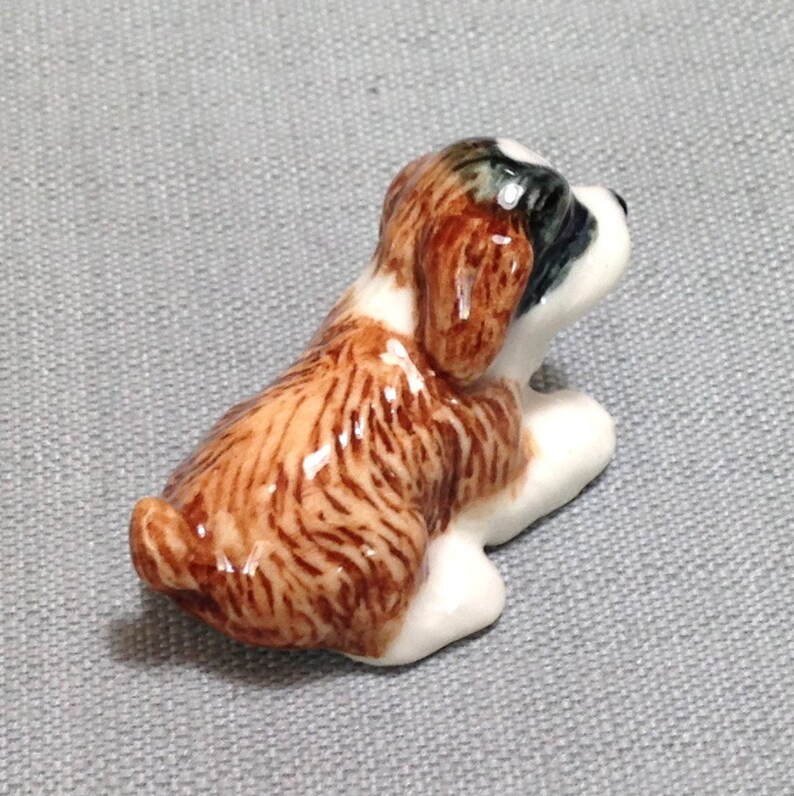 Miniature Ceramic Dog Saint Bernard Puppy Laying Animal Little - Etsy