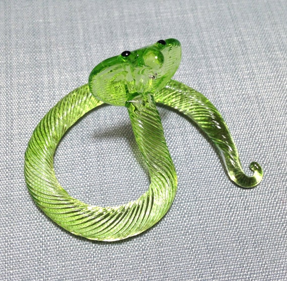Glass Art Glass snake figurine Snake collection Glass bird statue Glass ...