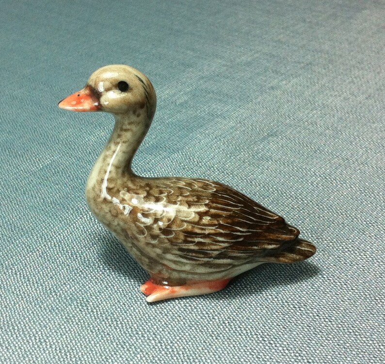 Miniature Ceramic Duck Goose Bird Funny Animal Cute Little | Etsy
