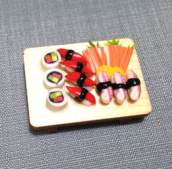 Japanese Sushi Set Miniature Dollhouse Clay Polymer Food | Etsy