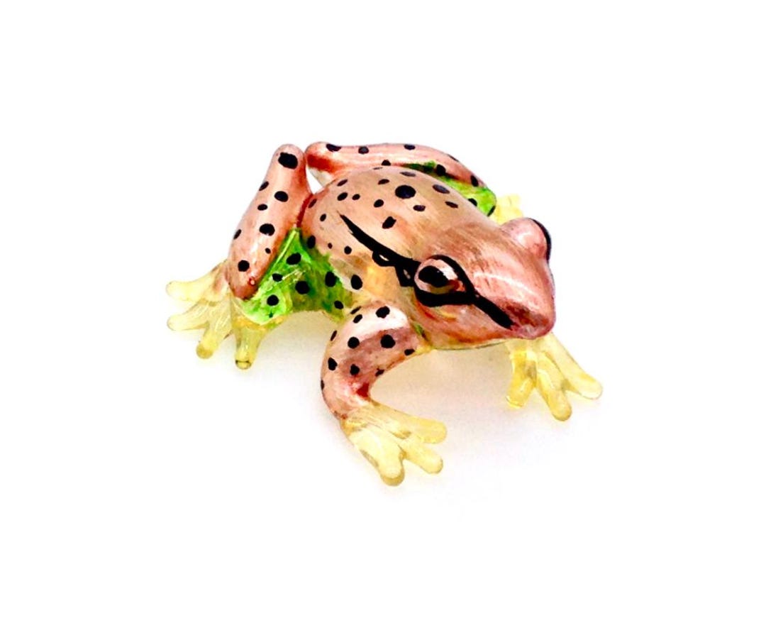 Miniature Hand Blown Glass Funny Toad Frog Reptile Animal Brown Green ...