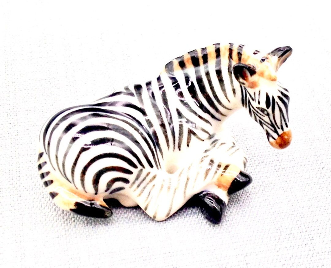 Miniature Ceramic Zebra Laying Horse Animal Cute Little Tiny - Etsy