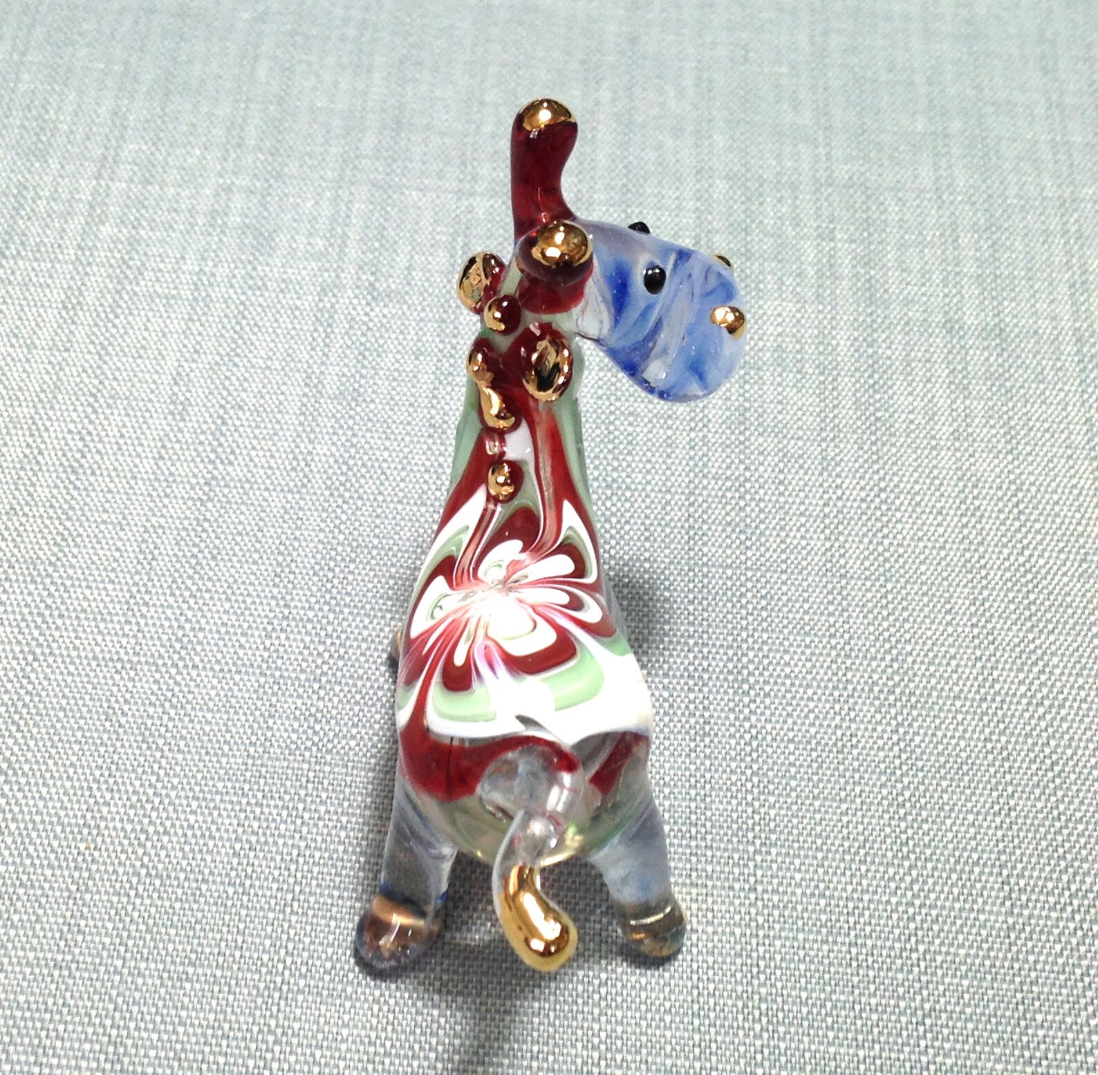 Hand Blown Glass Miniature Funny Giraffe Animal Cute Blue Red | Etsy