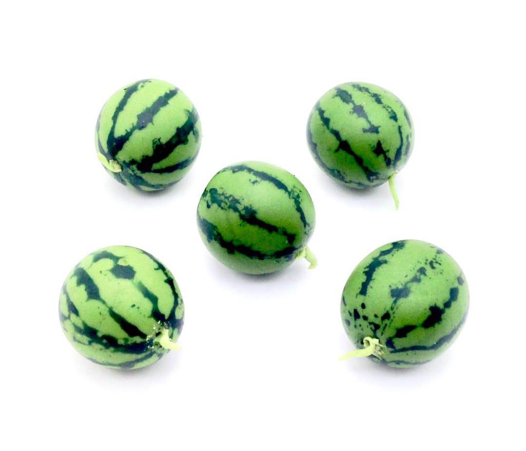 5 Miniature Dollhouse Full Watermelons Clay Polymer Fimo Small Round ...