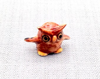 Miniature Ceramic Owl Bird Mini Baby Night Animal Cute Little Tiny ...