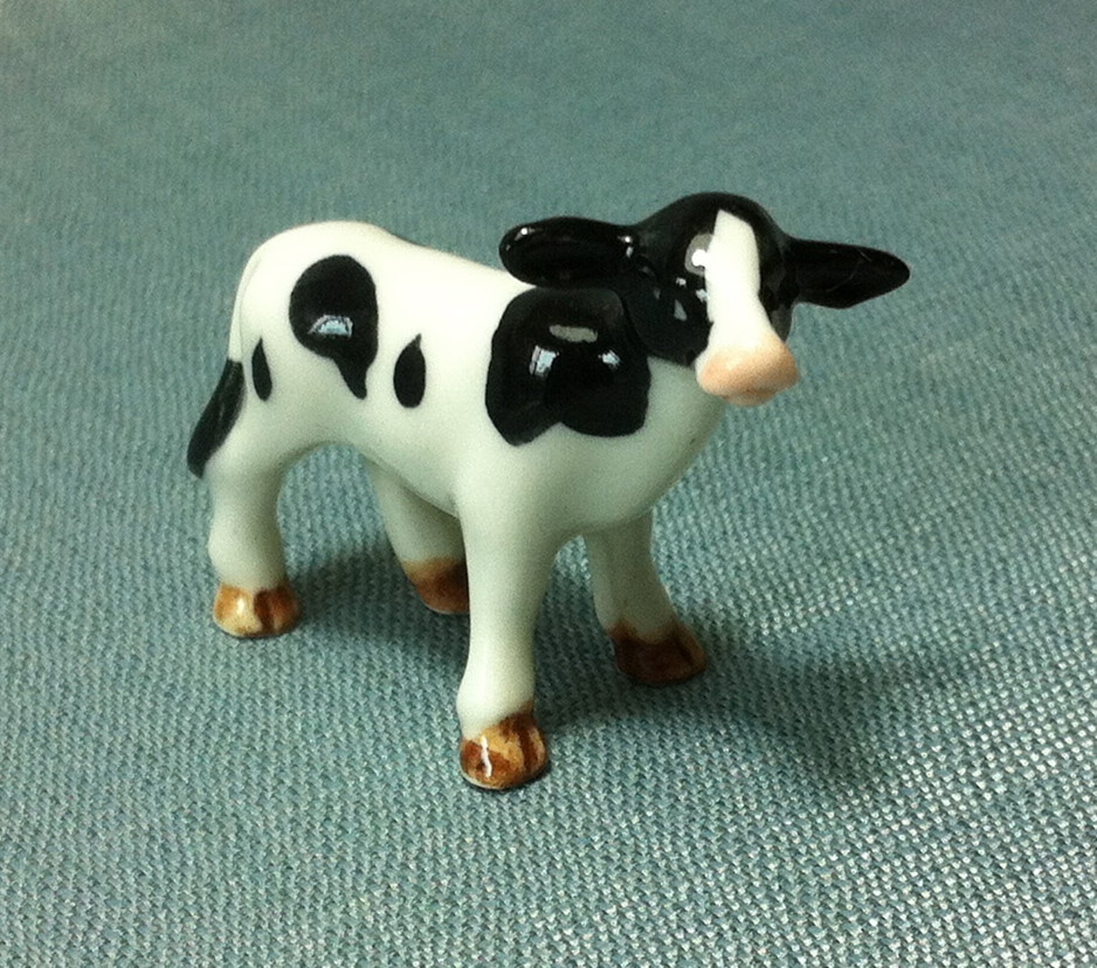 Miniature Ceramic Calf Baby Cow Animal Cute Little Tiny Small - Etsy