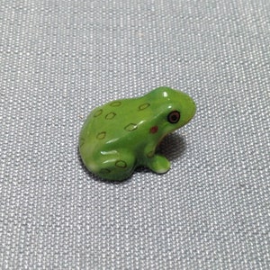 Miniature Ceramic Frog Toad Mini Baby Animal Cute Little Green Yellow ...