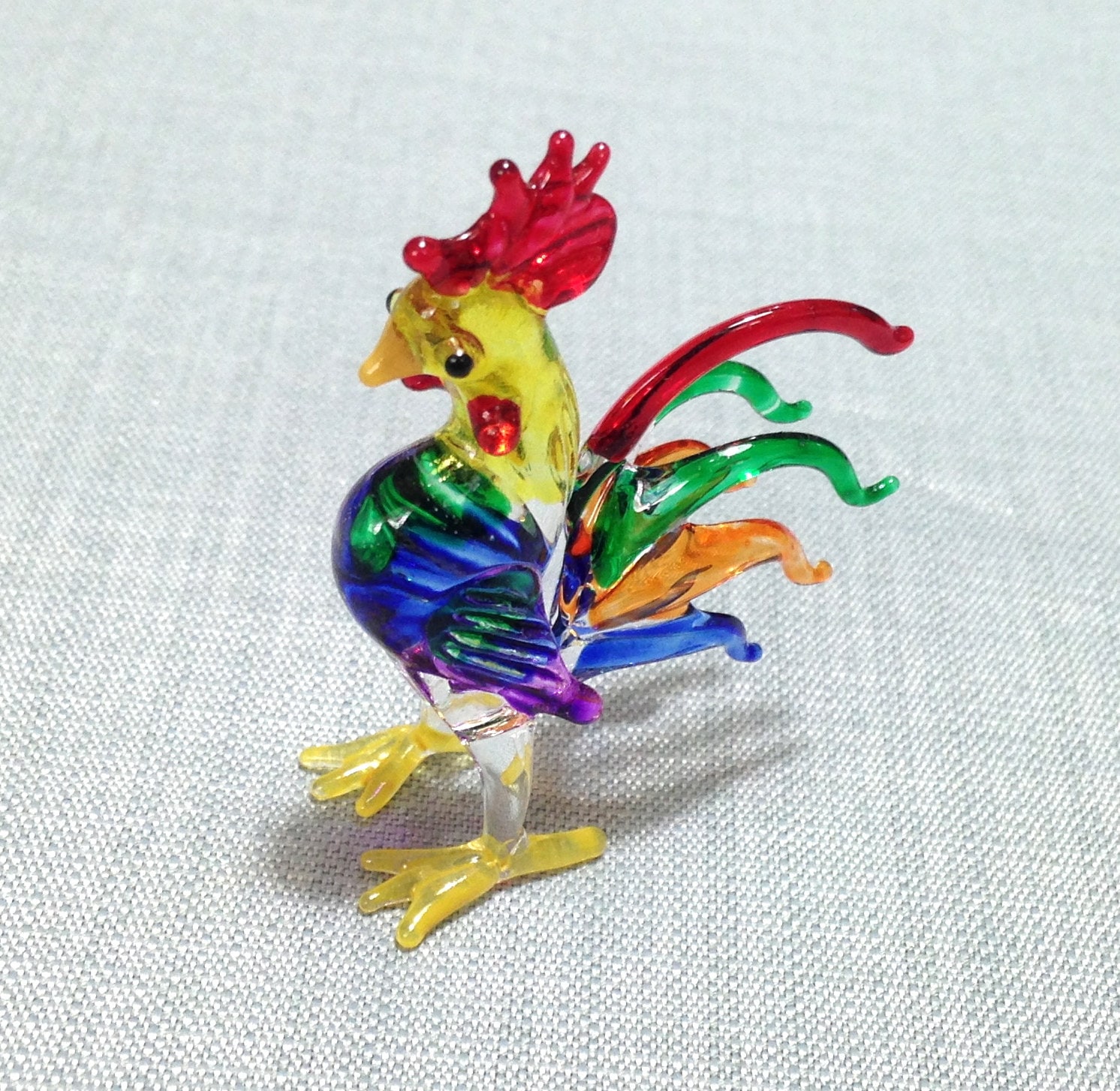 Glass figurine of a chicken Collection of chickens Glass statue of a ...