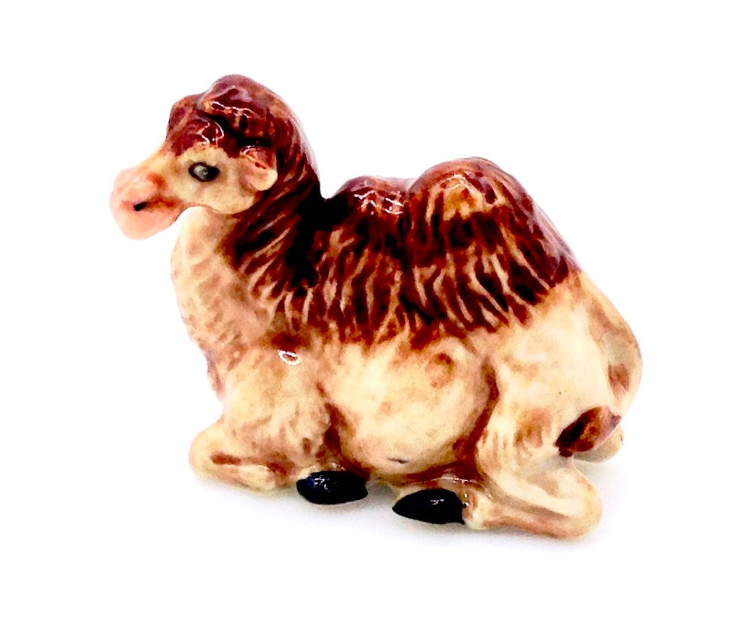 Miniature Ceramic Desert Camel Laying Animal Little Brown Beige ...