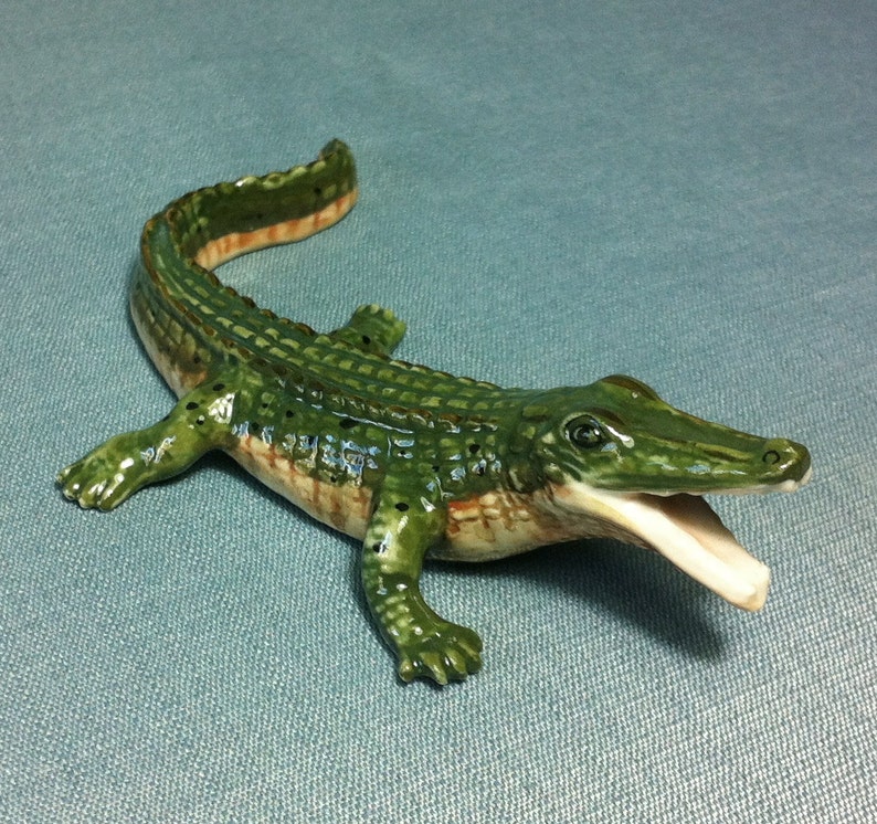 Miniature Ceramic Crocodile Alligator Reptile Animal Cute | Etsy