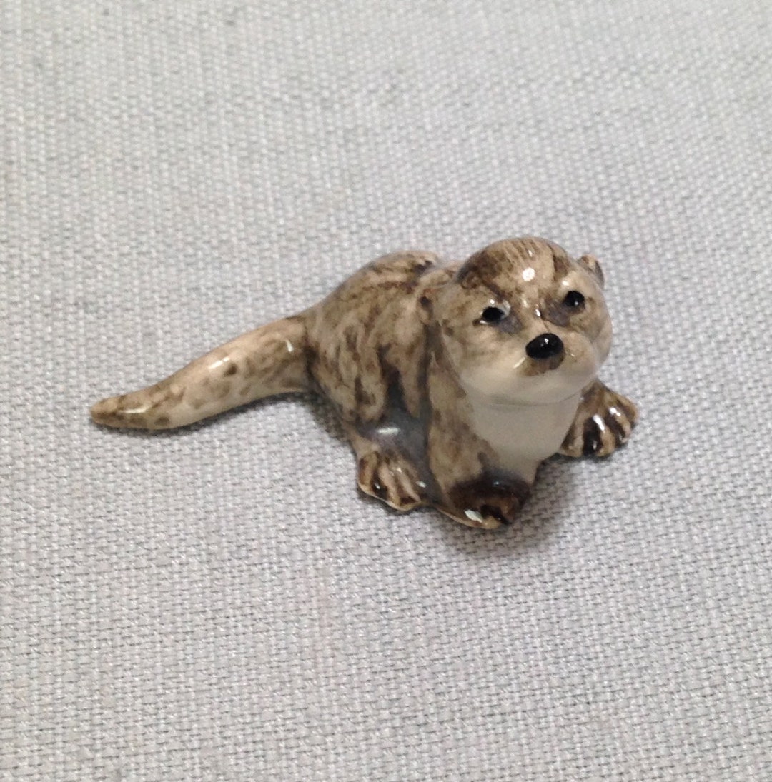 Miniature Ceramic Baby Young Otter Animal Funny Cute Little - Etsy