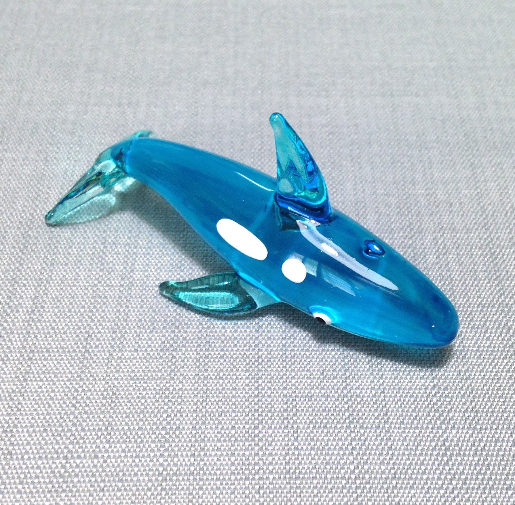 Hand Blown Glass Orca Killer Whale Animal Cute Blue White - Etsy UK