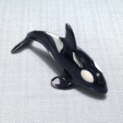 Miniature Ceramic Killer Whale Orca Fish Animal Cute Little | Etsy