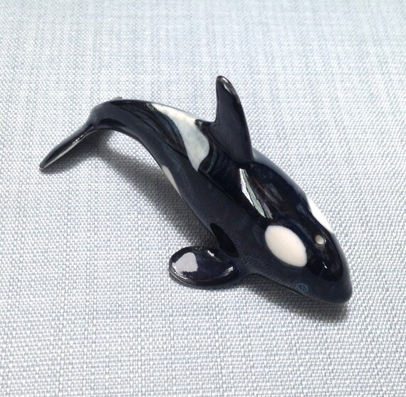 Miniature Ceramic Killer Whale Orca Fish Animal Cute Little | Etsy