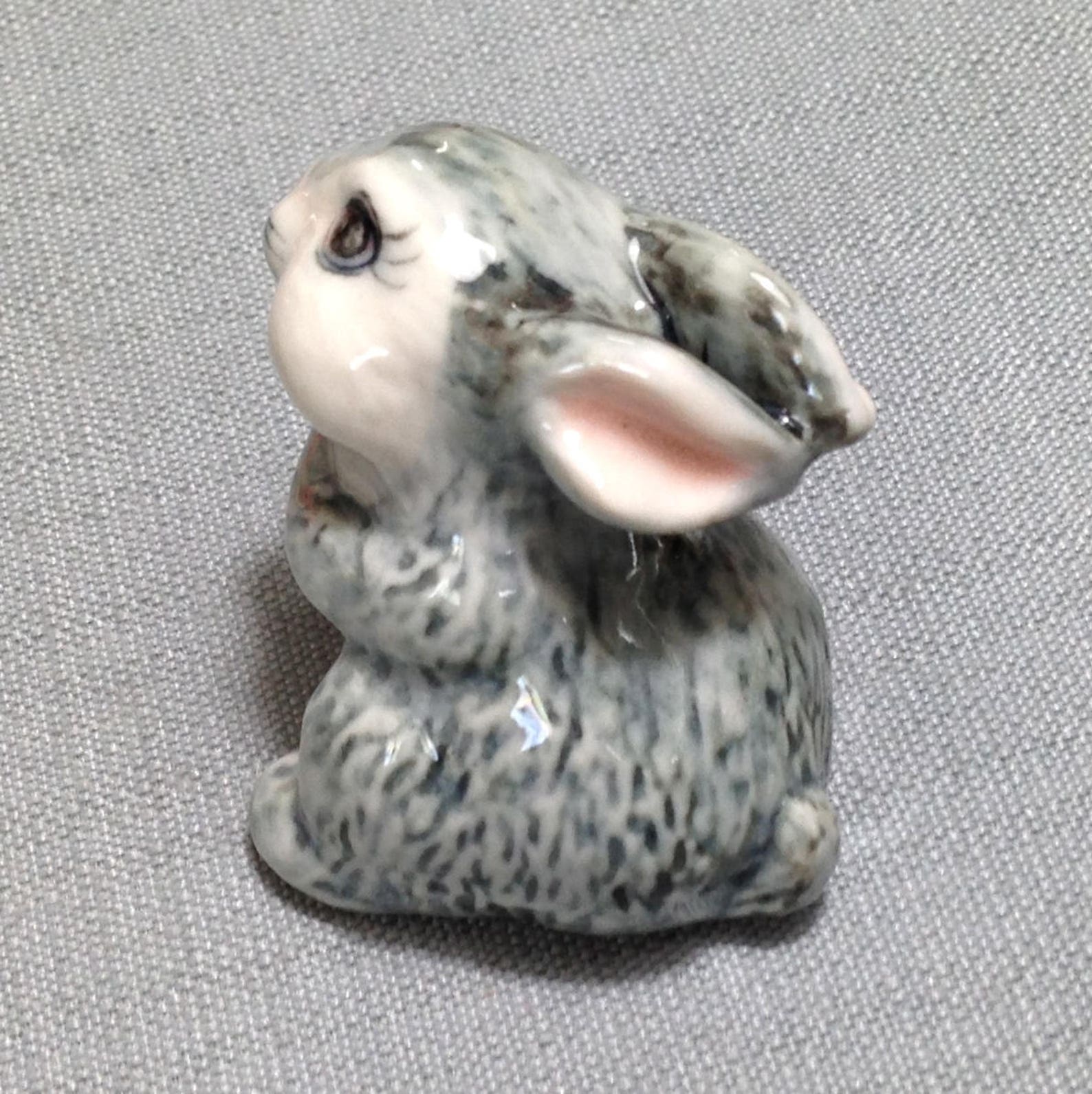 Miniature Ceramic Rabbit Bunny Animal Cute Little Funny Small | Etsy